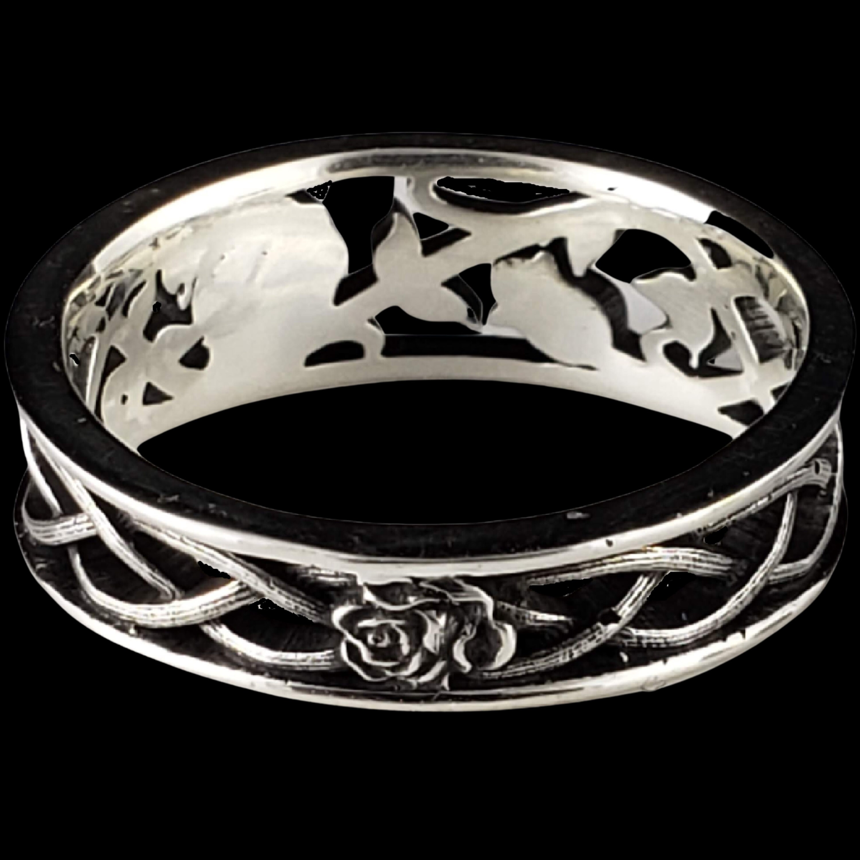 LADY BANKS ROSE Wedding Band in Silver or Gold - Etsy