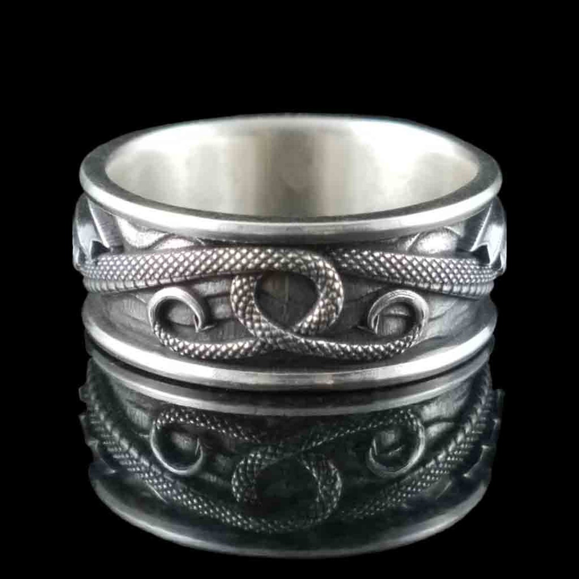 DRACO THE DRAGON in Silver Gold or 2-toned Carved Wedding - Etsy