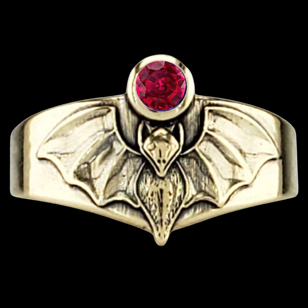 FLYING BAT SOLITAIRE With 4mm Gemstone – Whimsigoth Engagement Ring - Etsy