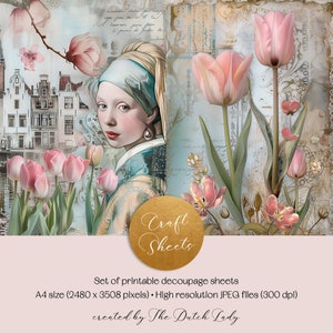 Tulips From Holland Printable Journal Paper Pack Digital Scrapbook ...