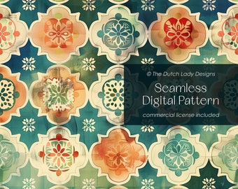 Art Deco Arch SEAMLESS Digital Pattern, Abstract Tileable Background ...