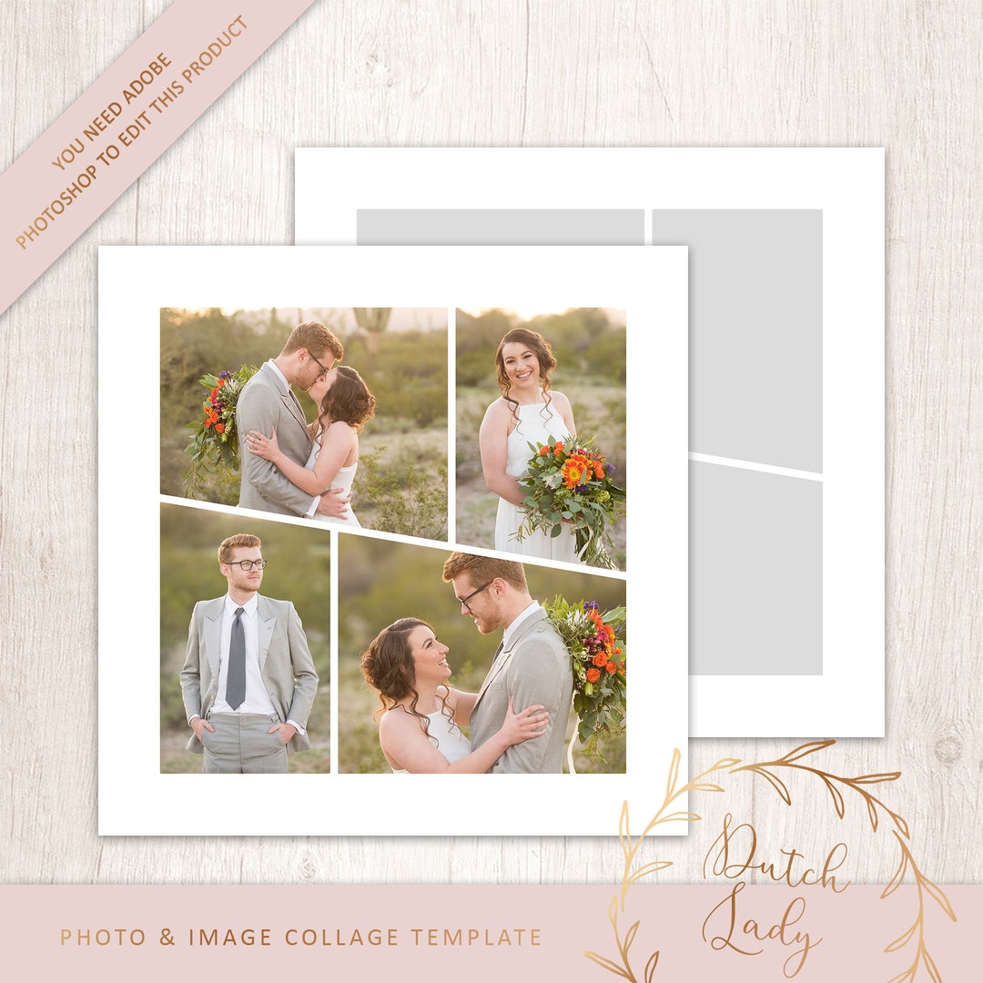 Photo Collage Template 16 X 16 Inch Photography Display - Etsy
