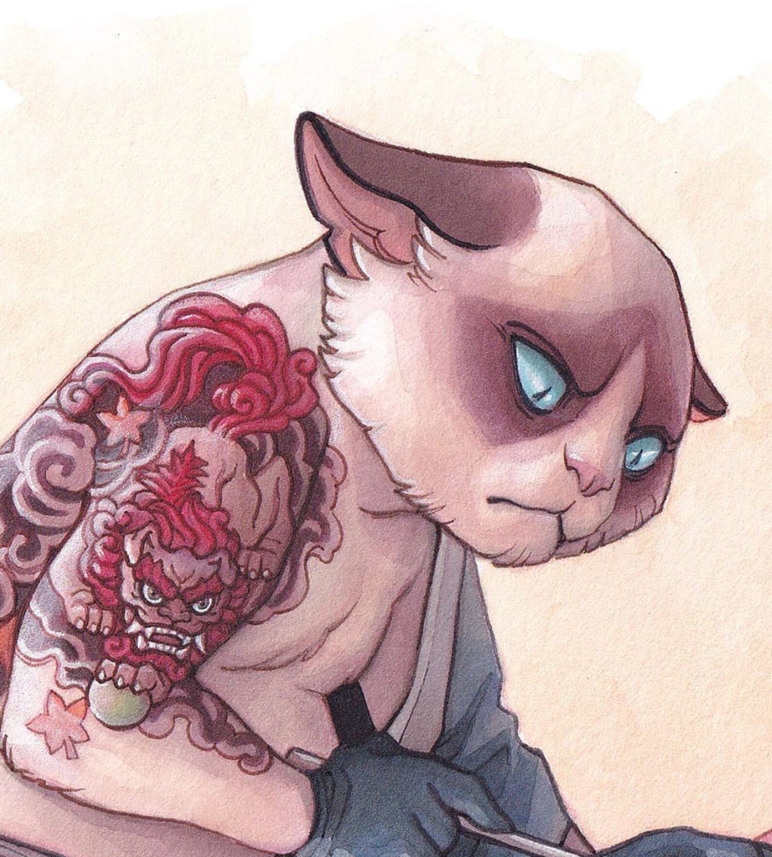 Tattoo. Nekomata Series J.Giner Ilustración - Etsy España