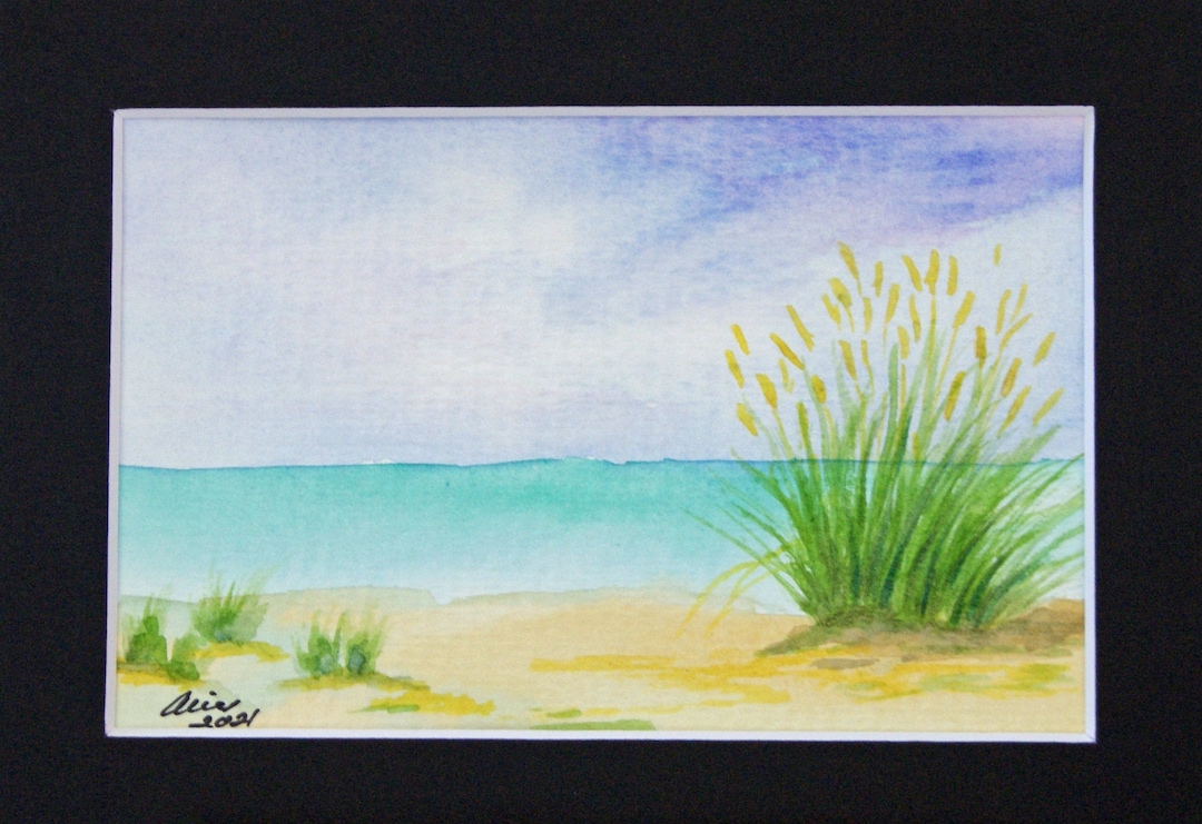 Sea Grass Original Watercolor on Paper, 4x6 - Etsy
