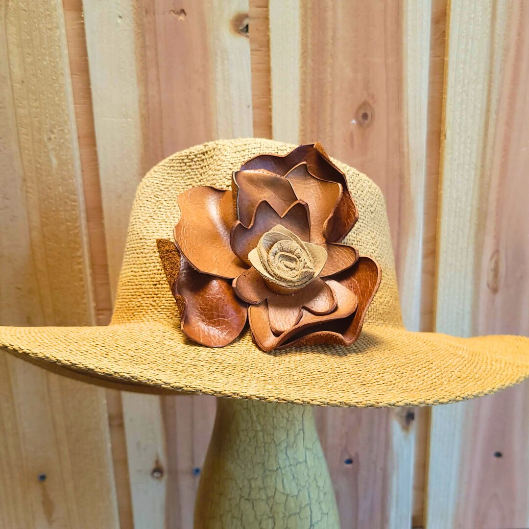 Leather Flower Hat Band, Hat Accessory, Rodeo Wear - Etsy