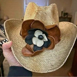 Leather Flower Hat Band, Hat Accessory, Rodeo Wear - Etsy