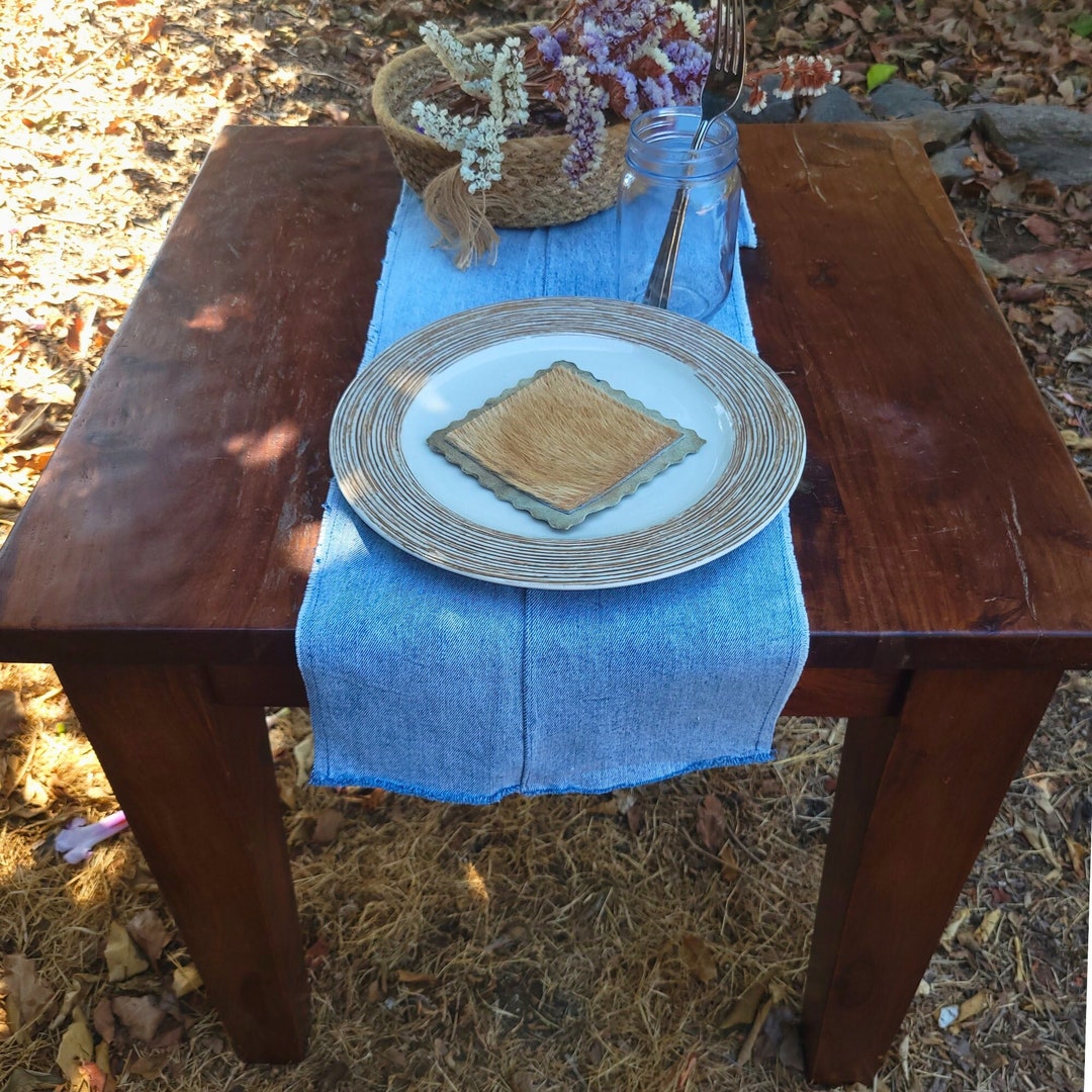 Denim Wedding Decor, Denim Table Runner, Upcycled Denim - Etsy
