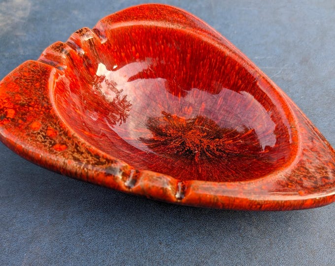 Vintage Mid-century Atomic Drip Glaze Ceramic Pottery Ashtray - Etsy