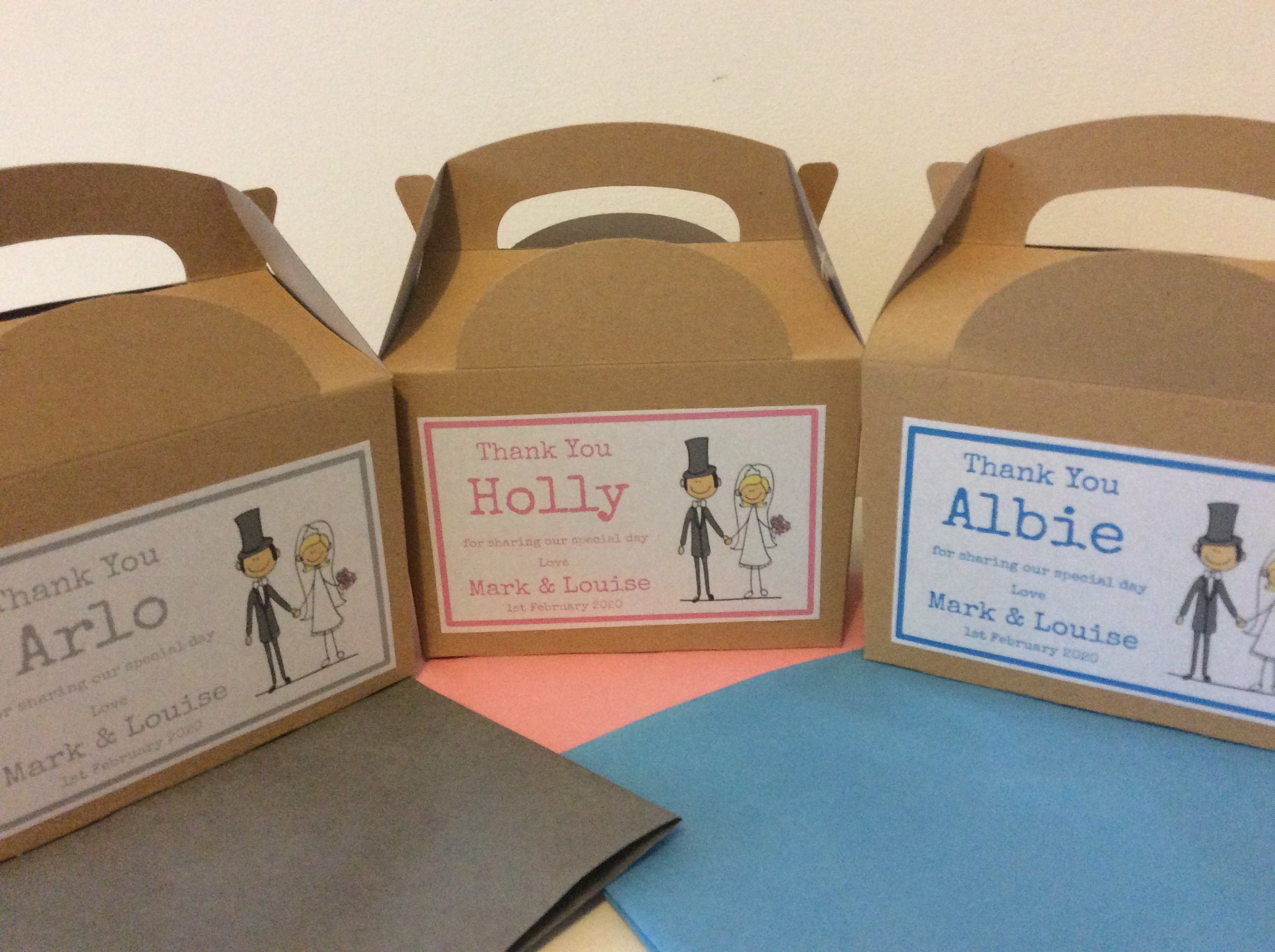 Personalised Children's Wedding Kraft Brown Box Complete - Etsy UK