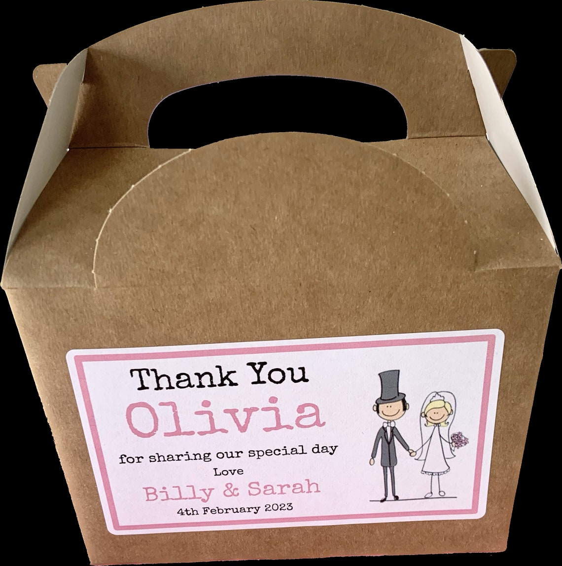Personalised Children's Wedding Kraft Brown Box - Complete With Tissue ...