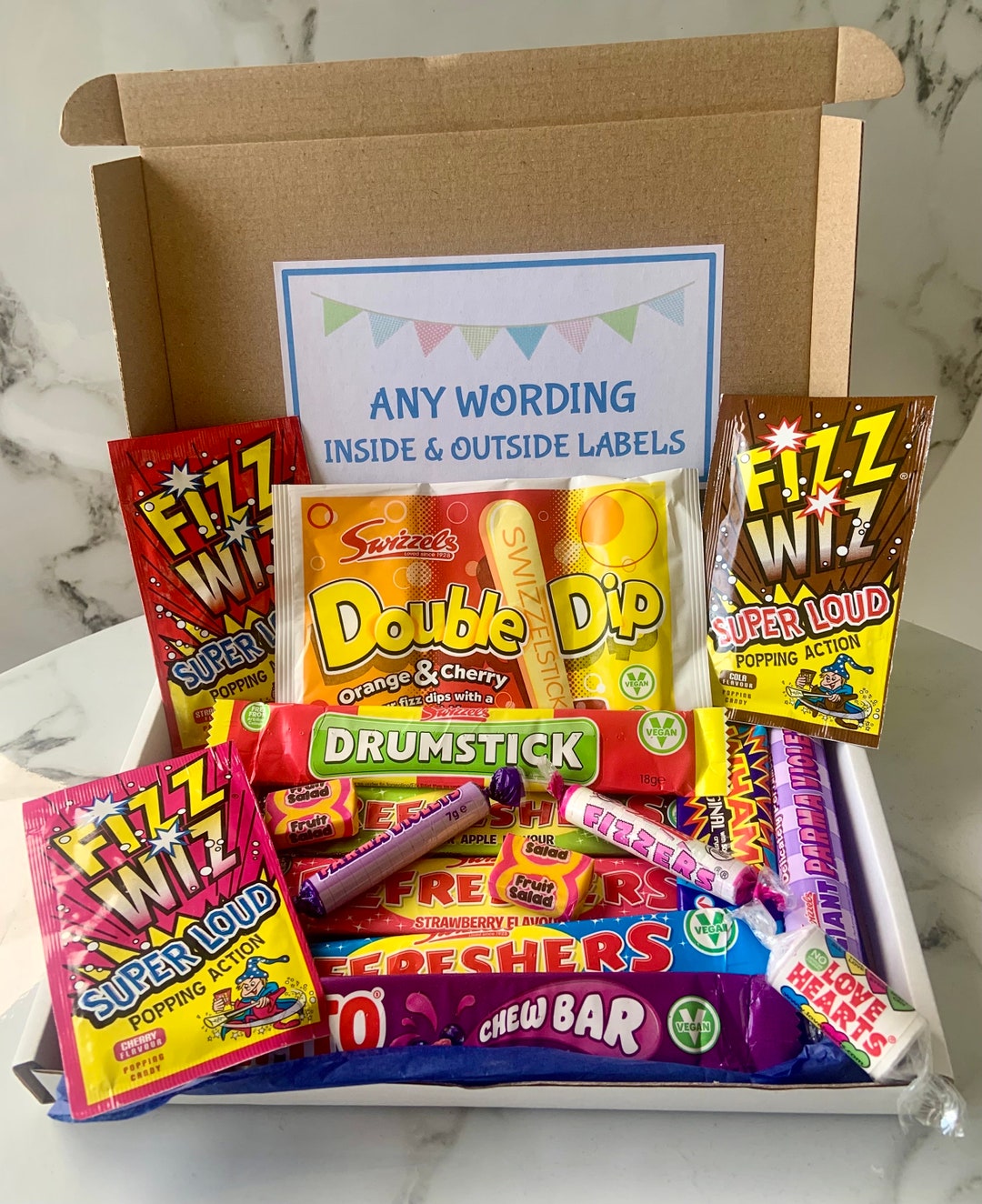 Personalised Sweet Box Retro Sweets Letterbox Friendly Sweets Gift Box ...