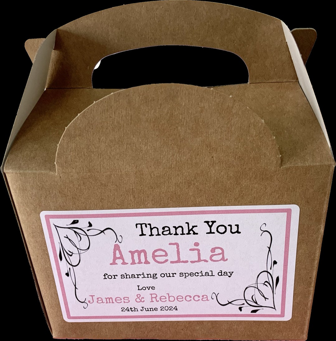 Personalised Children's Wedding Kraft Brown Box - Complete With Tissue ...