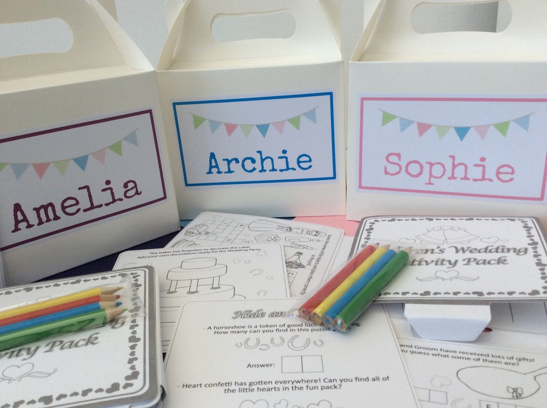 Personalised Children's Wedding Activity Box Complete - Etsy UK