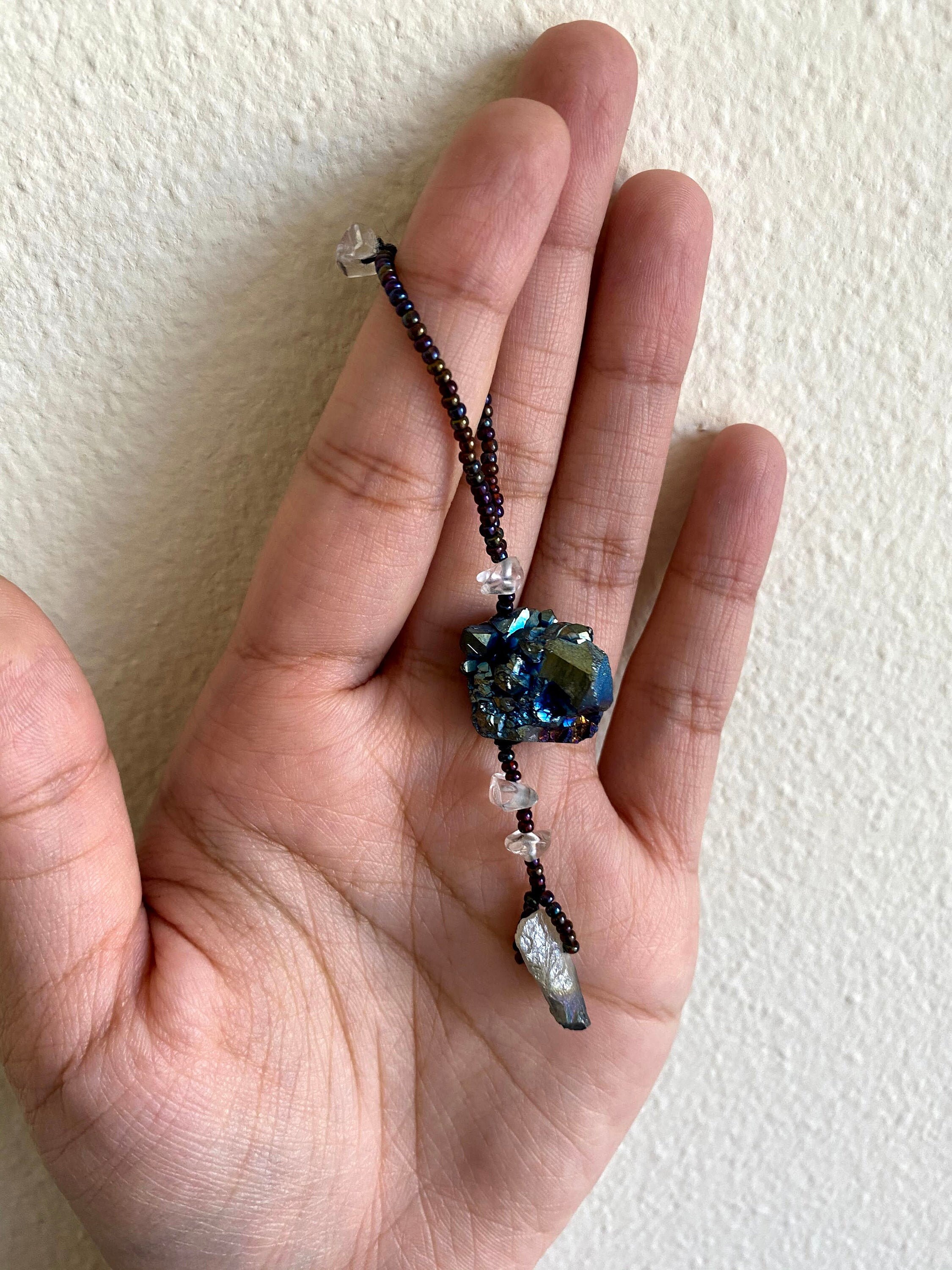 Titanium Agate and Crystal Quartz Healing Chakra Window Pendant Sun ...