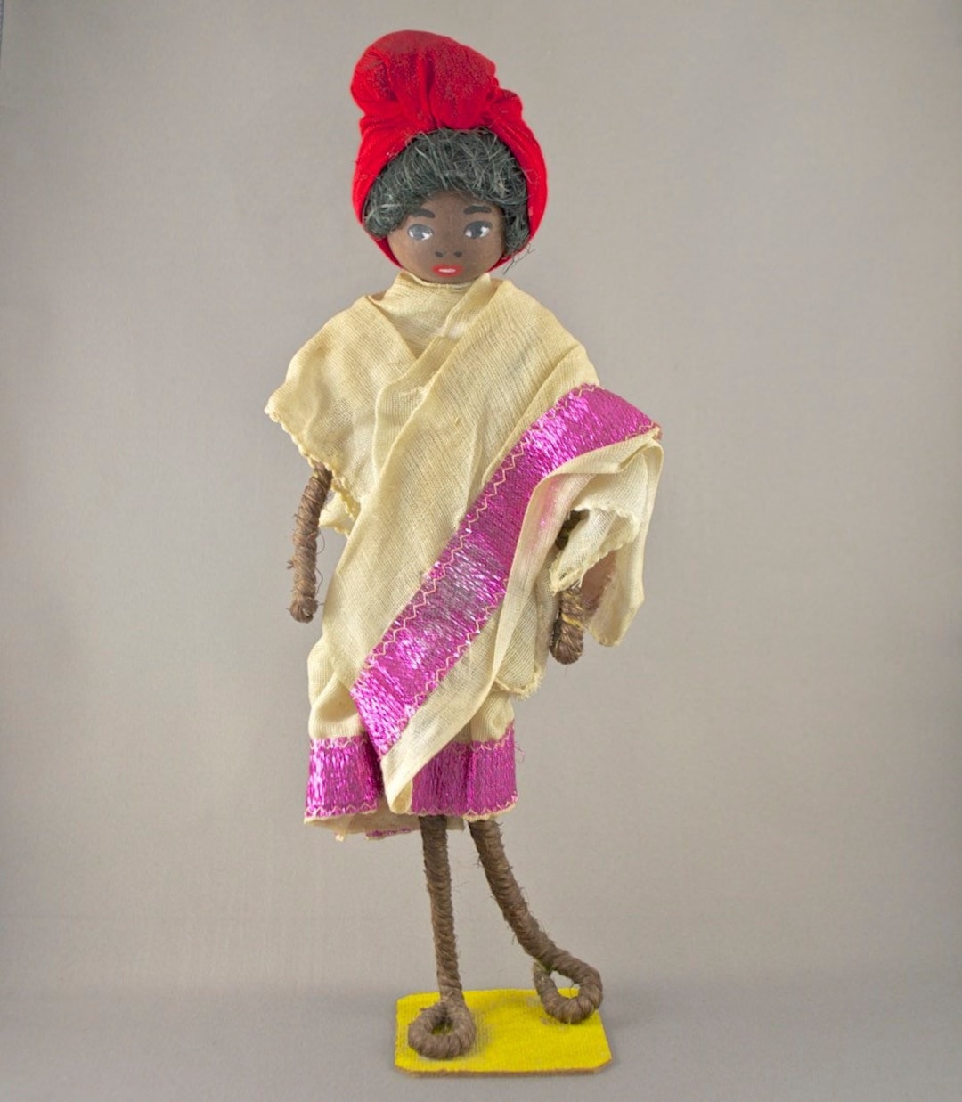 Vintage Folk Doll Handmade Rope Body and Dressed in Traditional Costume ...