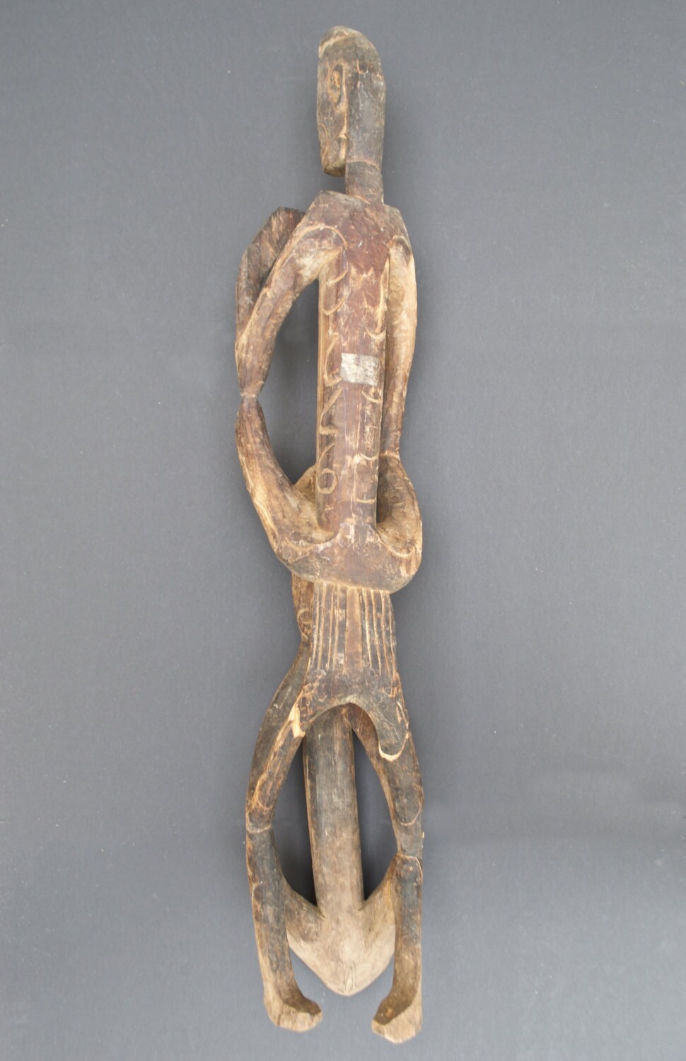 Large Asmat Female Figures in Squatting Position Tribal Carving Papua ...