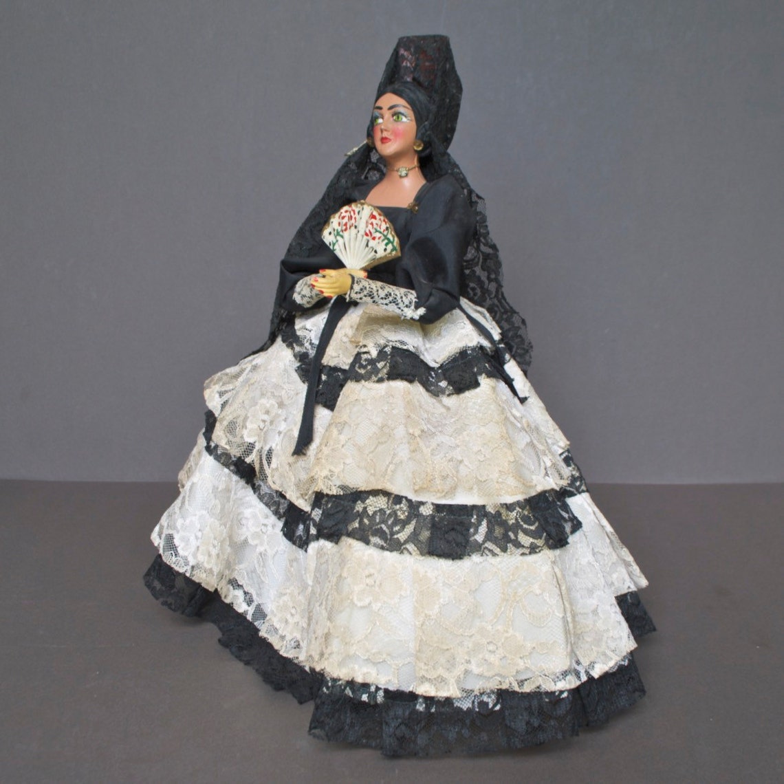 Vintage Spanish Señorita Doll Dressed in Traditional Satin and Lace ...