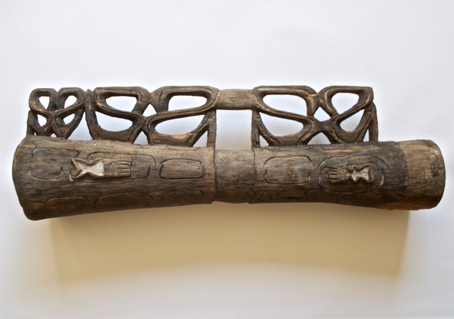New Guinea Tribal Asmat Primitive Drum Artifact Sculpture From Irian ...
