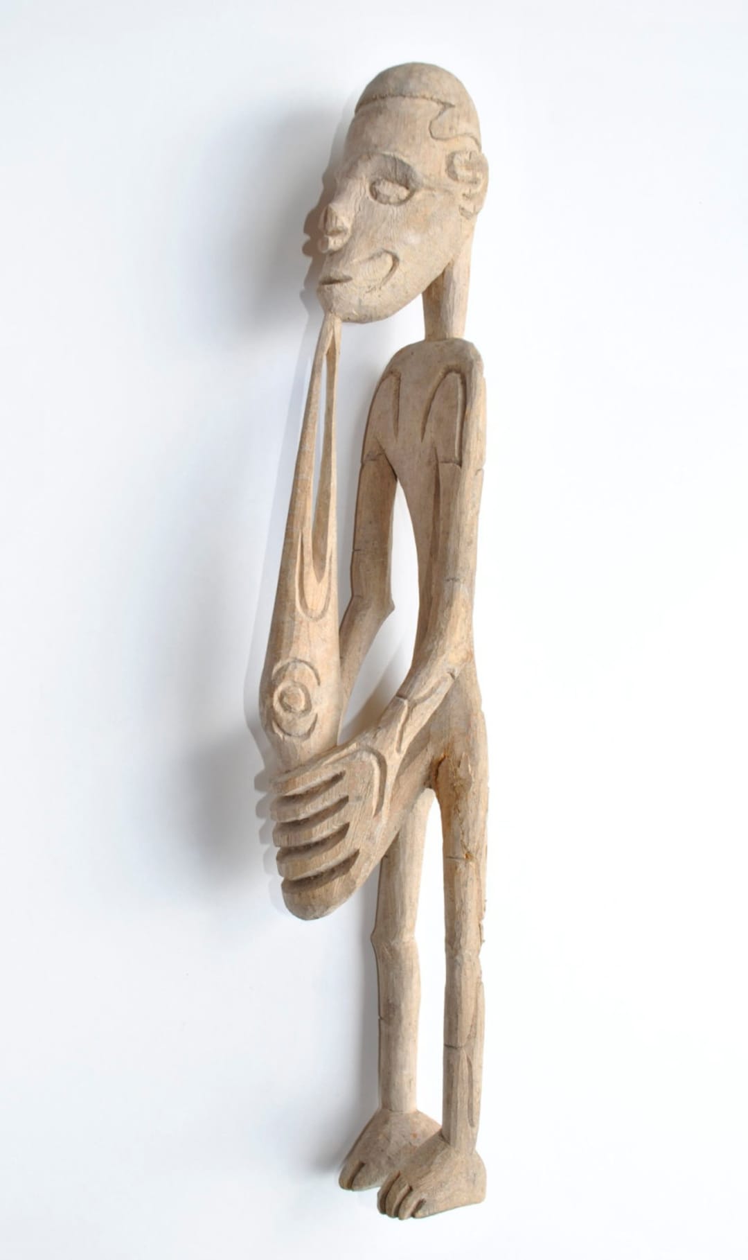 Asmat Male Figure Standing Holding a Hornbill to His Chin a New Guinea ...