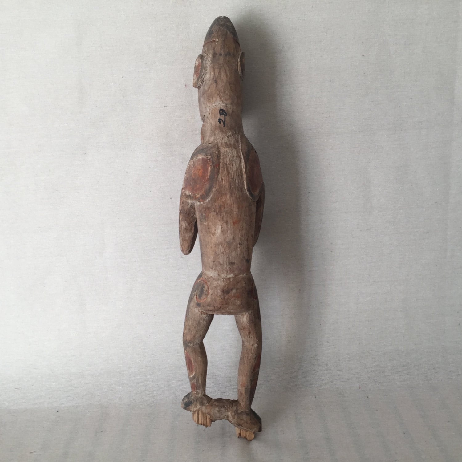 Asmat Male Figure Standing Hands on Chin a Tribal Carving Sculpture ...