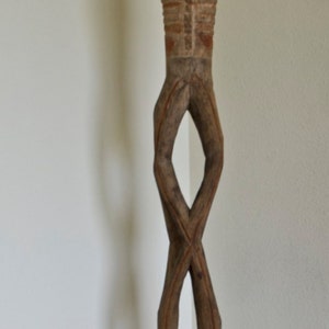 Primitive Asmat Artifact Pole of Large Crocodile Head With Body of ...
