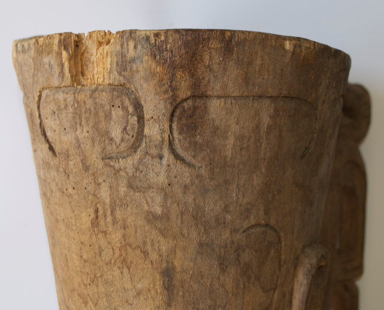 New Guinea Asmat Primitive Drum Artifact Tribal Sculpture From Irian ...