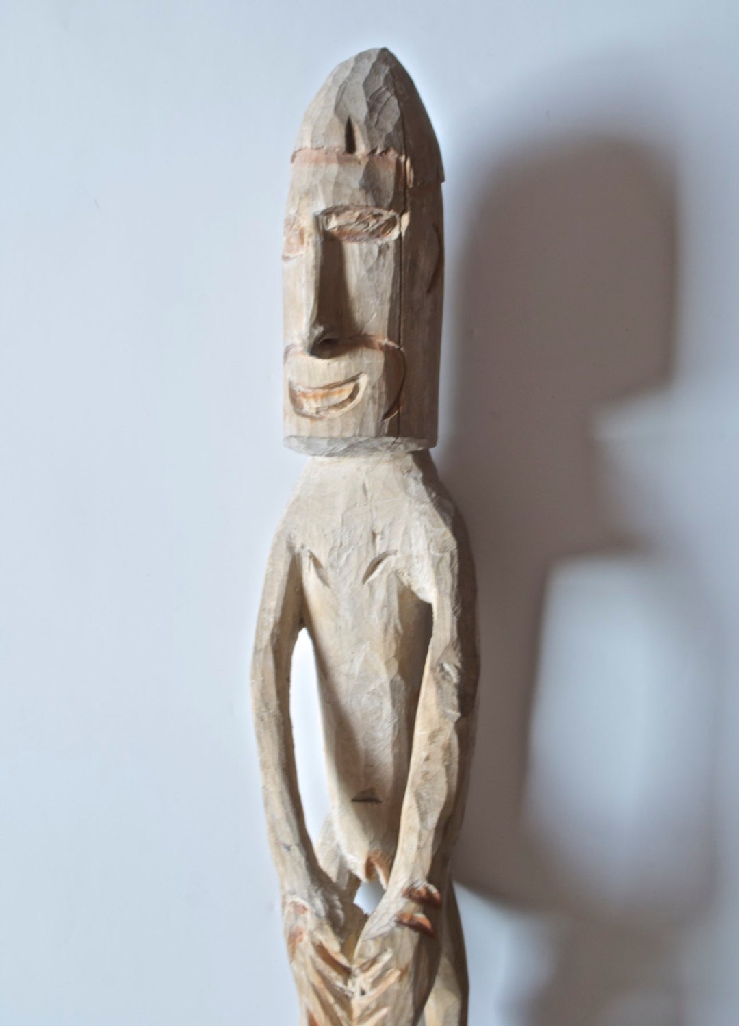 Tribal Artifact of an Asmat Profile Carving Sculpture of Two Females ...