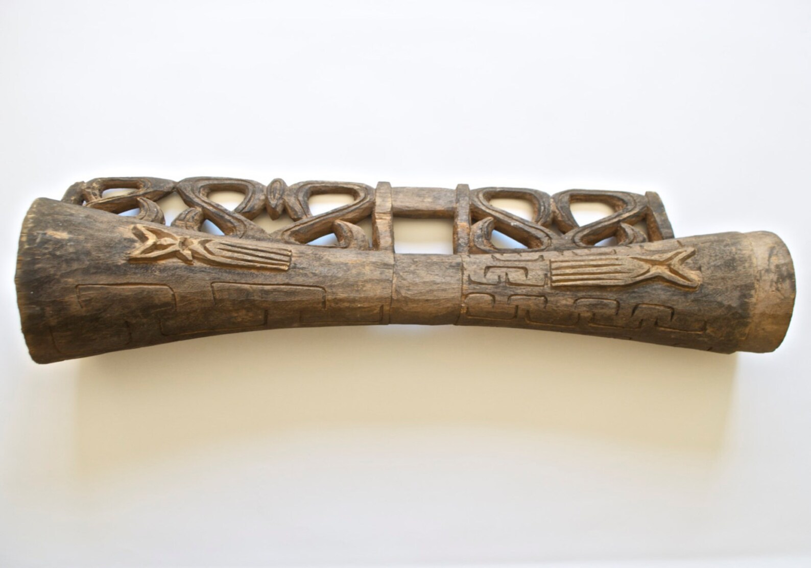 New Guinea Primitive Asmat Drum Artifact Sculpture Tribal Art From ...