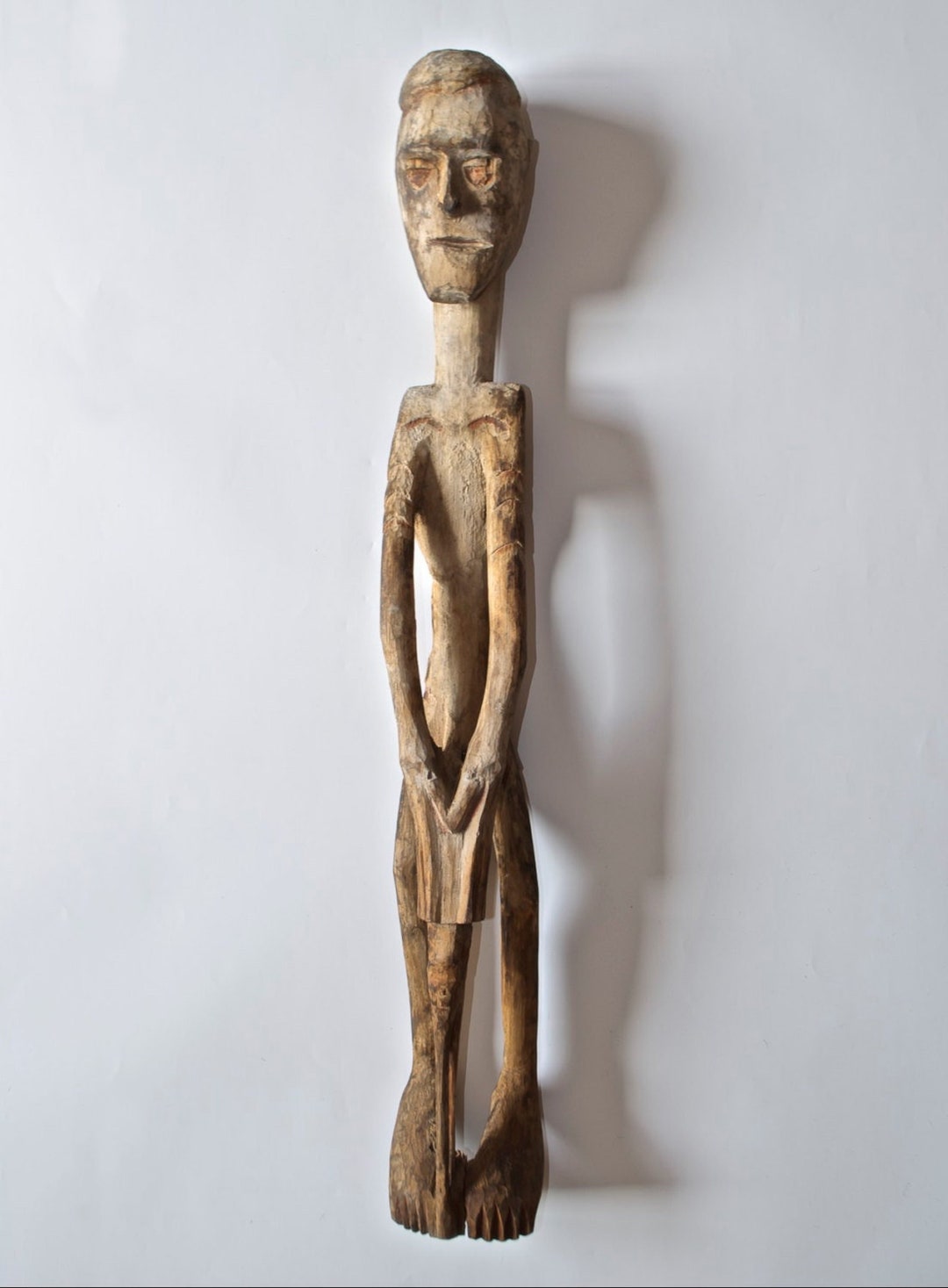 Asmat Male Figure Standing Holding Head of Hornbill to His Feet A New ...