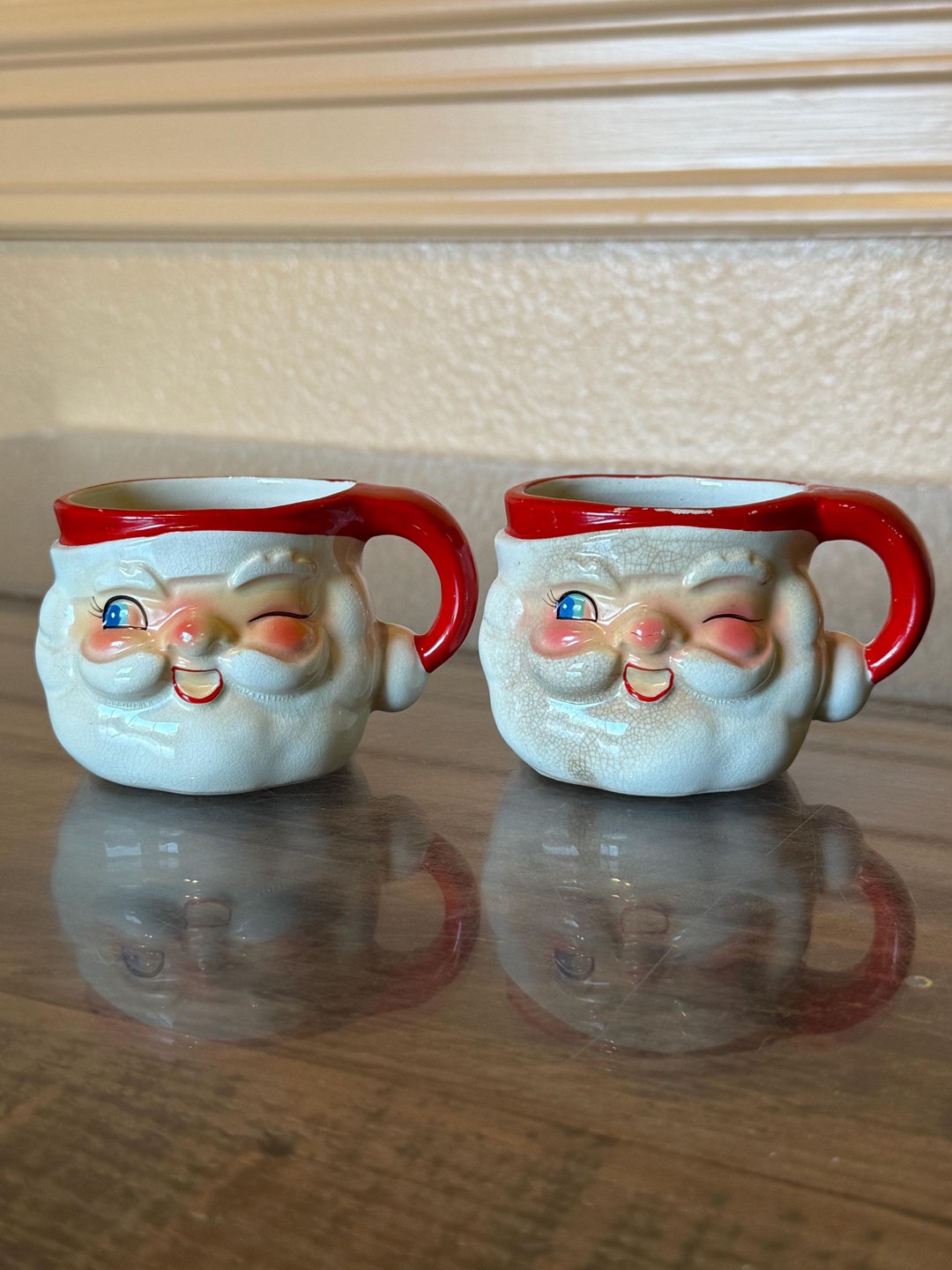 Vintage Holt Howard Winking Santa Claus Mugs Two - Etsy