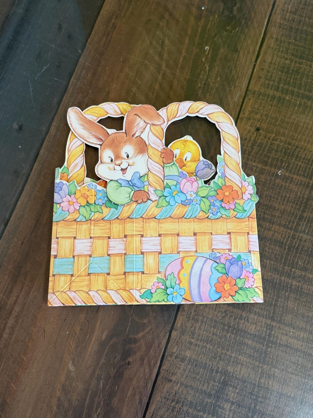 Vintage Foldable Easter Basket Cardboard - Etsy