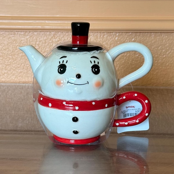 Snowman Teapot - Etsy