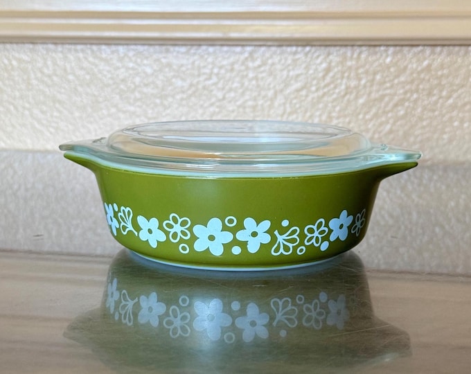Vintage Pyrex 471 Crazy Daisy Cinderella Casserole Dish With Lid 1 Pint ...