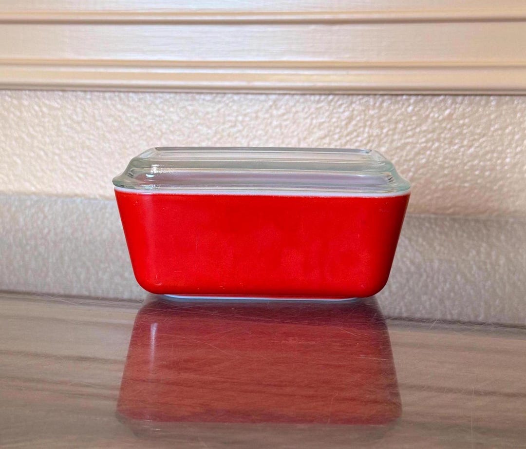 Vintage Pyrex 502 Red/orange Refrigerator Dish - Etsy