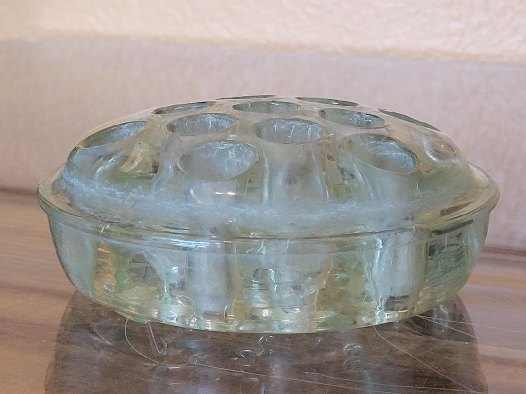 Vintage Glass Flower Frog With Thirteen Holes - Etsy