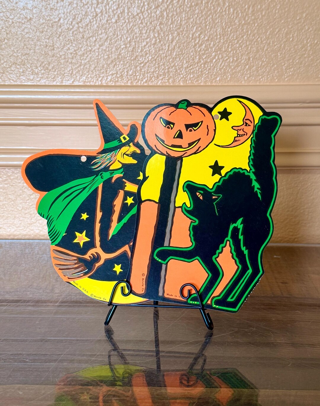 Vintage Beistle Halloween Die Cuts 2 Witch and Black Cat - Etsy
