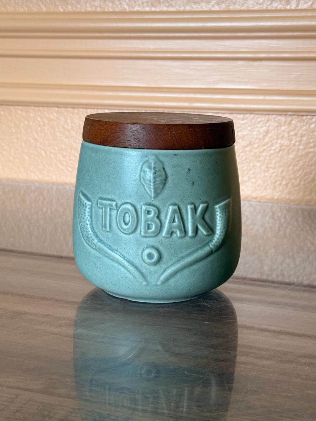 Vintage Tobacco Jar Denmark Blue Tobak - Etsy
