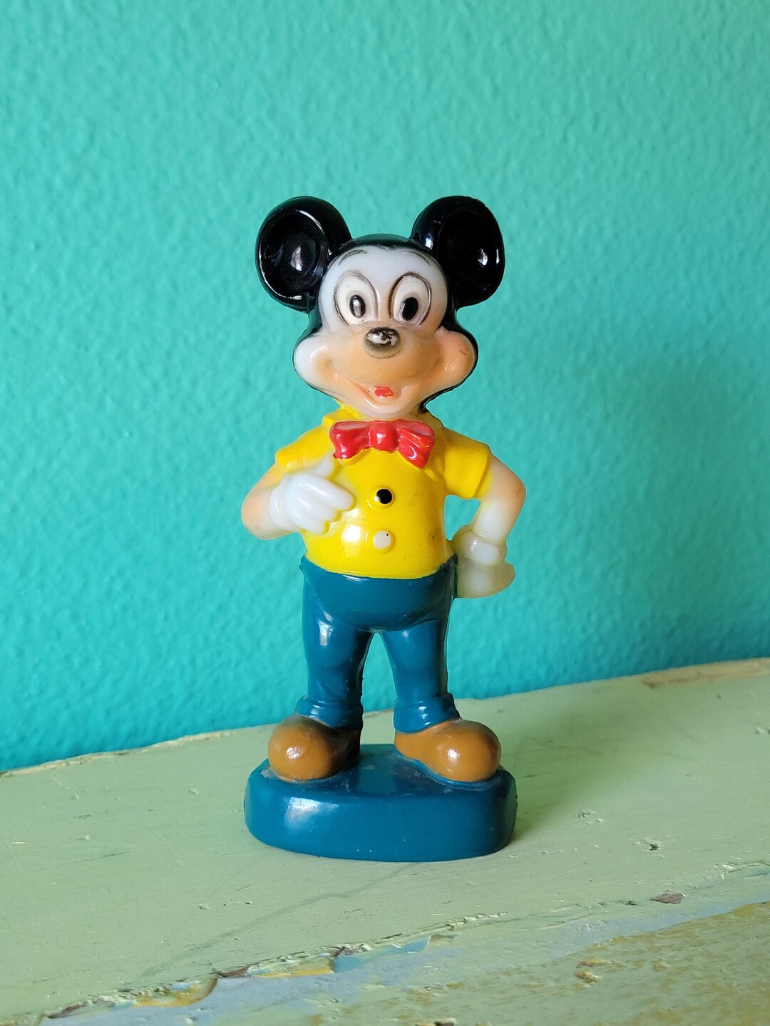 Vintage Disney Mickey Mouse Figurine Plastic - Etsy