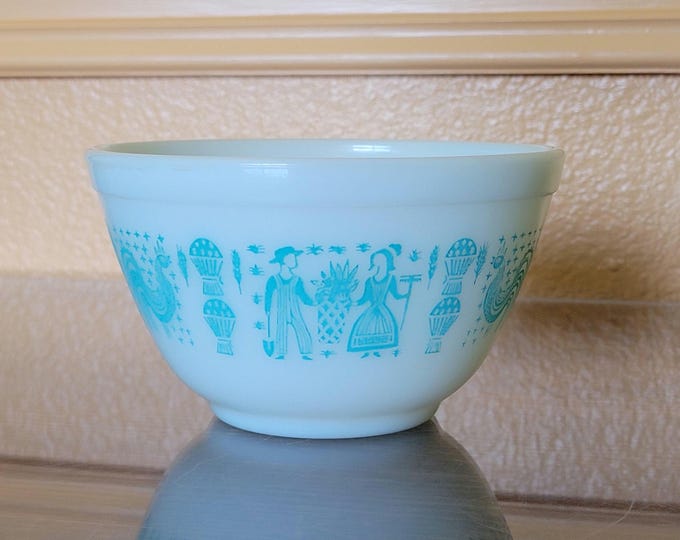 Pyrex 401 Butterprint Amish White and Blue Mixing Bowl - Etsy