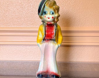 Vintage Carnival Chalkware Girl With Glitter - Etsy
