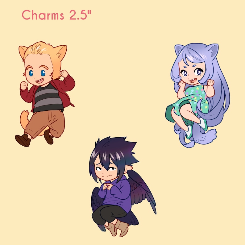 Clear Acrylic Chibi Charms - Etsy