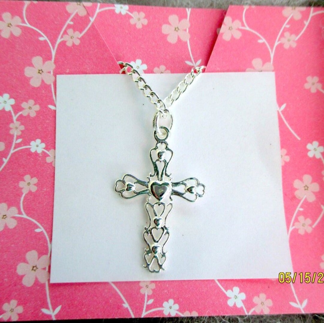 Sterling Silver Chain, Childrens Cross, Girls Cross Necklace, Easter ...