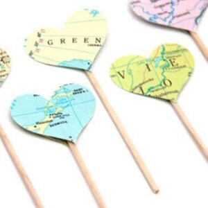 Travel Theme, Cupcake Toppers, Vintage Map Cupcake Wrappers, Bridal ...