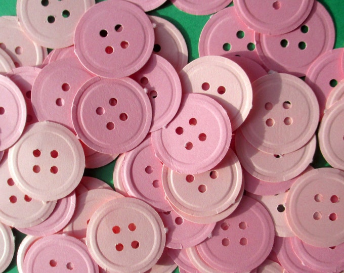 Baby Shower Decorations Girl, Pink Button Confetti, Embossed Buttons ...