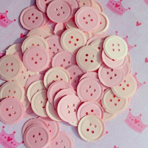 Baby Shower Decorations Girl, Pink Button Confetti, Embossed Buttons ...