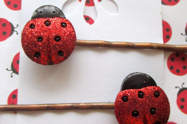 Ladybug Hair Clips, Ladybug Bobby Pins, Childrens Barrettes, Little ...