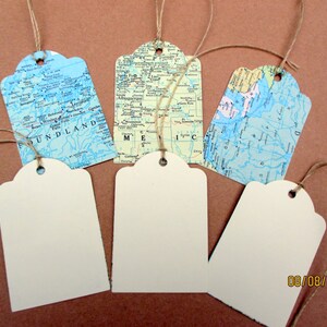 Set of 25, Map Tags, Travel Theme Wedding, Bridal Shower Tags, Party ...