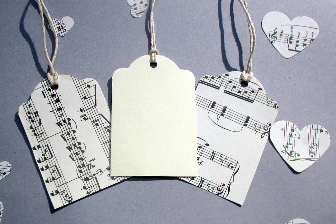 Music Gift Tags, Bridal Shower, Sheet Music Tags, Classical Music ...