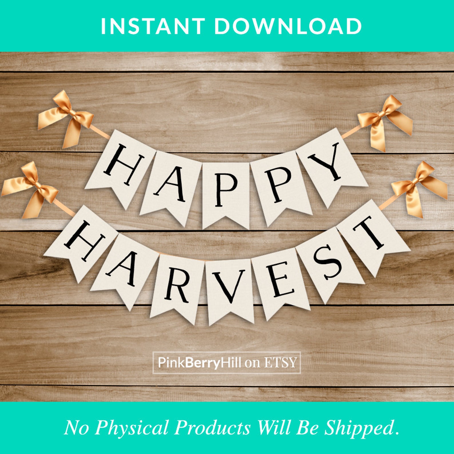 Happy Harvest Banner, Fall Party, Pumpkins, Home Decor, Thanksgiving ...