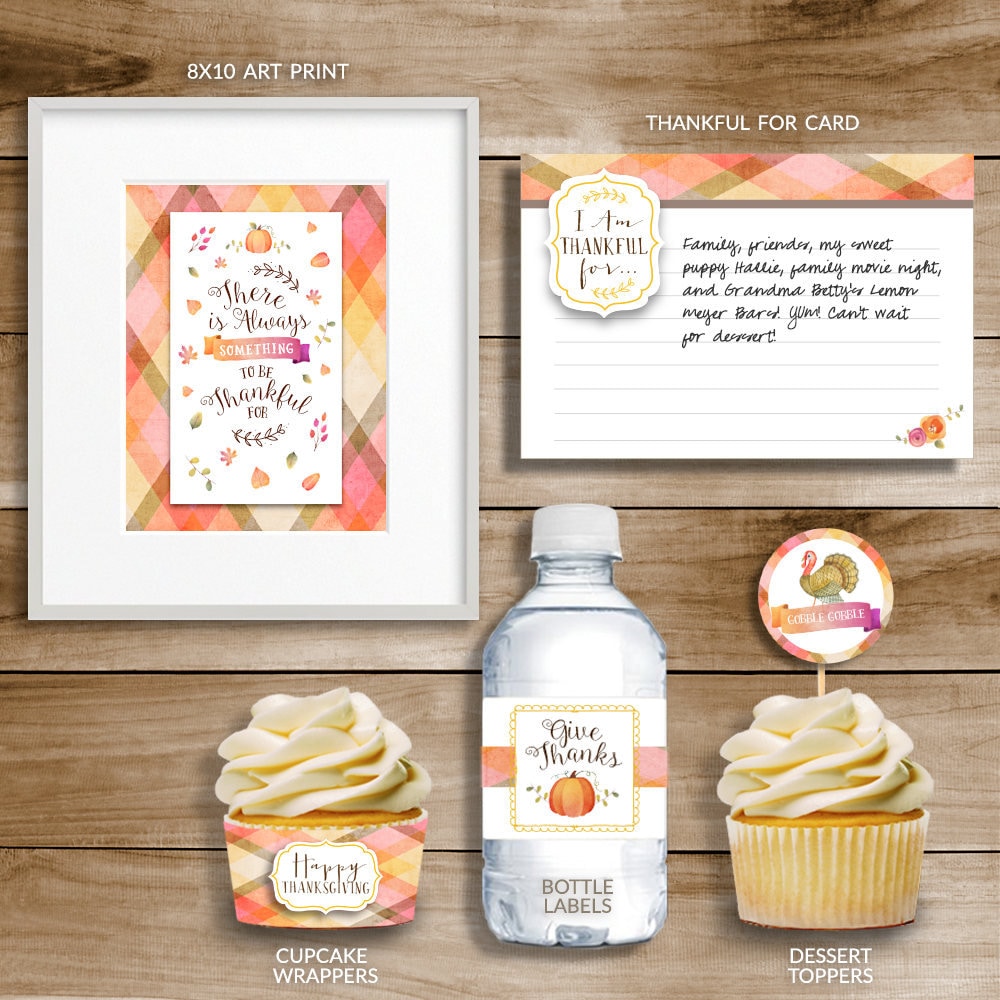 Plaid, Harvest, Thanksgiving, Party Pack, Party Printables, Wine Labels ...